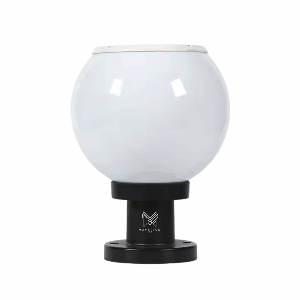 Solar Globe Light – Waterproof Round Pillar Lamp for Gates & Gardens